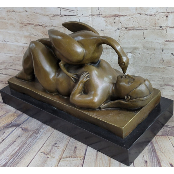 Bronzhaus Leda And The Swan Zeus Modern Art Bronze Sculpture Statue By Fernando Botero 9 Inches ...